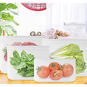 MIDELONG Reusable Food Bags BPA-Free leakproof Bags Freezer Resealable Silicone Storage Bags for Fruit Veggies Lunch Sandwich Snack(2 Large +2 Sandwich +2 Snack Bags), 6 Pack Total