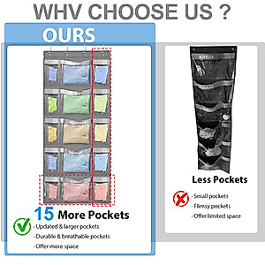 VERONLY Weekly Hanging Closet Organizer for Kids,Day of Week Kids Clothes Organizer,School Clothing Storage Monday to Friday Hanging Closet Organizer Shelves for Bedroom,Bathroom,Dorm (Grey)