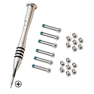 shinedisk 2 Sets Replacement Screws with Screwdriver for MacBook Pro 13" 15" 17" A1278 A1286 A1297 2009-2012, Unibody Bottom Case Cover Phillips Repair Tool Kit Notebook Laptop PC Computer Screw (1)