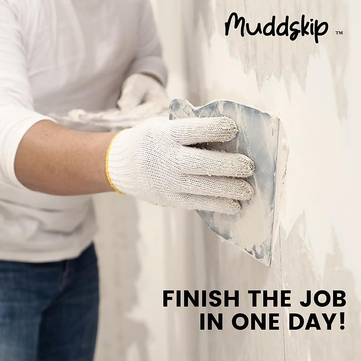 Muddskip Level 5 Smooth 3 in 1 Drywall Additive for Seams, Base & Finish Coats - Transforms Quickset or Joint Compound Into All in One Wall Finish – No Sanding, Same Day Wet On Wet Coats – 2 lb. Bag