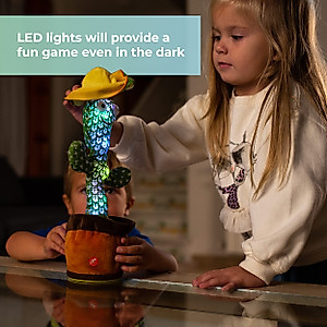 Chuchik Dancing Talking Cactus Toy for Babies - 60 Songs, 3 Changeable Outfits, Glowing LED Lights (1 Pack)