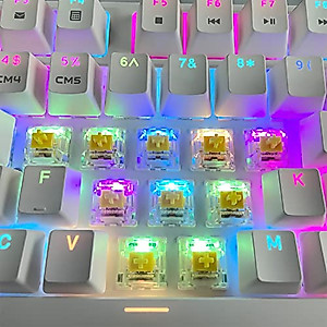 Gateron G Yellow Pro Switches Pre-lubed 3pin RGB SMD Linear for Gaming Mechanical Keyboard (72 Pcs,Yellow)