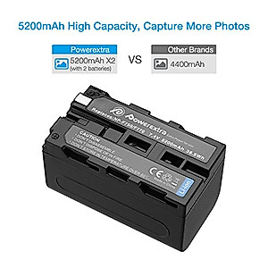Powerextra 2 Pack Replacement Sony NP-F750 Battery for Sony NP-F730, NP-F750, NP-F760, NP-F770 Battery and Sony CCD-TRV215 CCD-TR917 CCD-TR315 HDR-FX1000 HDR-FX7 HVR-V1U HVR-Z7U HVR-Z5U Camcorder