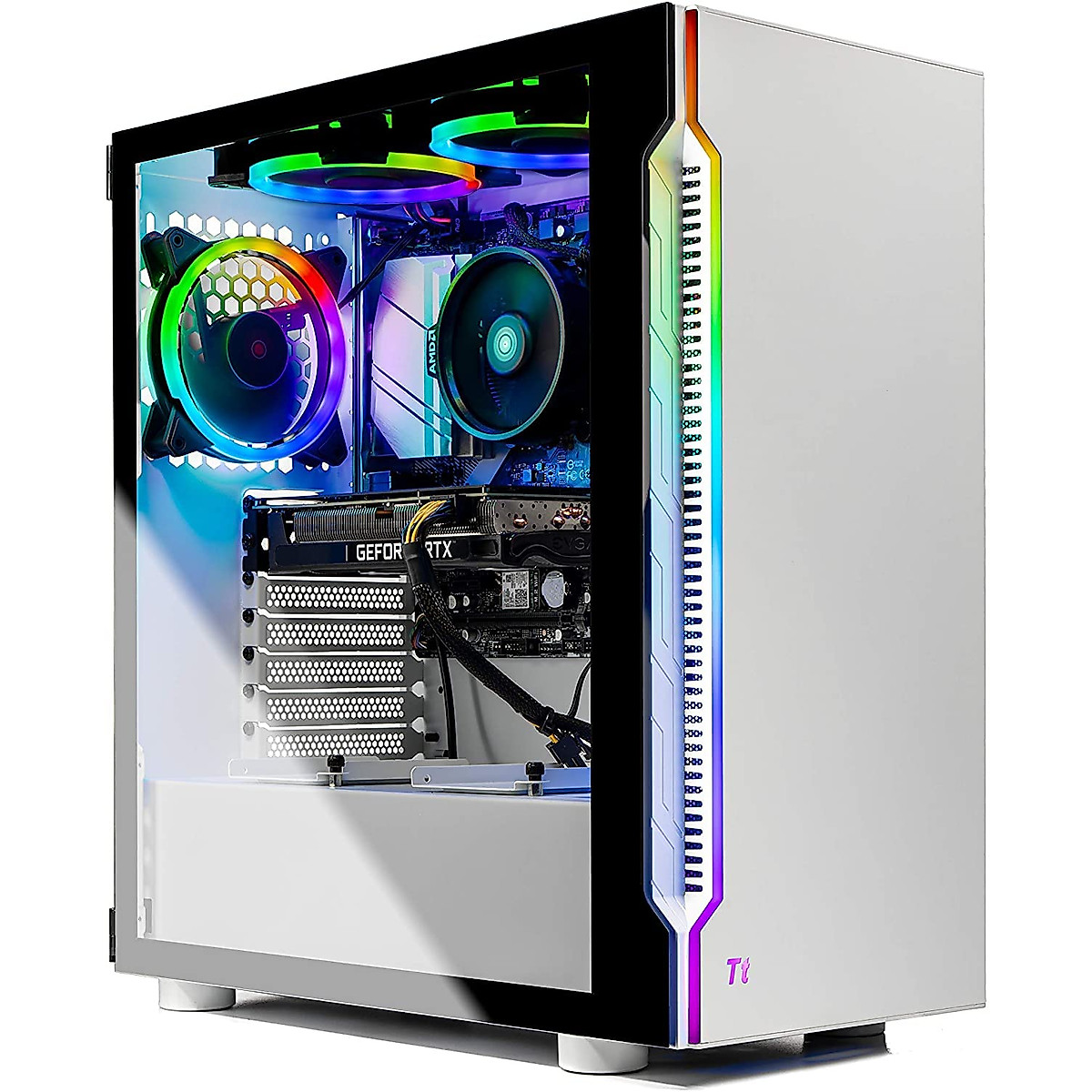 Skytech Gaming PC Desktop – AMD Ryzen 5 3600 3.6 GHz, RTX 3050, 500GB NVME SSD, 8G DDR4 3200, 600W Gold PSU, AC Wi-Fi, Windows 10 Home 64-bit,White