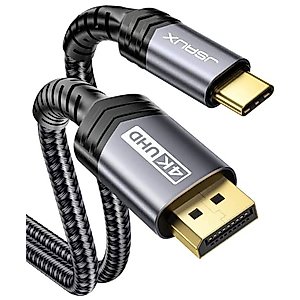 JSAUX 10FT/3M USB C to DisplayPort Cable, (4K@60Hz,2K@144Hz) Type C to DP Cord, Thunderbolt 3 Compatible for MacBook Pro 2019 2018 Air iPad Pro, Samsung Galaxy S21 S20 Plus, Dell XPS 15(Grey)