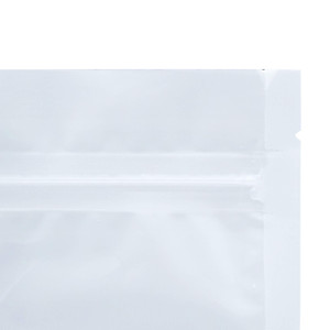 QQ Studio Pack of 100 Translucent Front Matte White Poly Plastic Resealable Bags (8.4oz (6" x 9"), White Stand-Up Pouch)