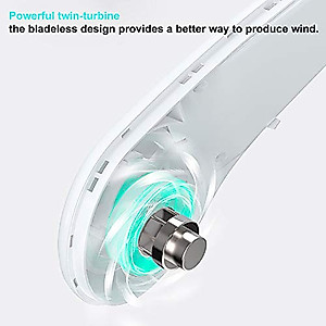 Personal Fans Portable, Upgraded Small Fan Necklace Rechargeable 1800Mah, Bladeless USB Fan Around Your Neck, Wearable Hands Free Sport Fan Quiet, 3-speed 6-hour Battery Life for Travel Sports Carry