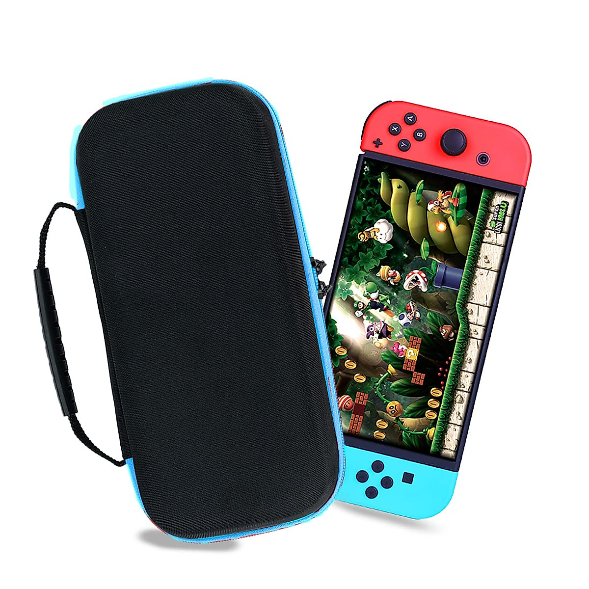 Widfre Carry Case for Nintendo Switch Console & Accessories, Hard Travel Case Compatible with Switch, Portable Carry Case with Handle, Dual Zippers, Bag for Game Storage Accessories