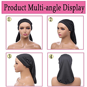 Leeven 2 Packs Dreadlock Cap Designed for Men with Natural Curly Wave Hair Dreadlock Cap Long Hair Dreads Head Wrap Sleeping Cap Hair Accessories Sleep Cap for Men…