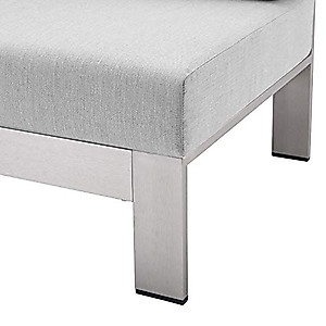 Modway EEI-4223-SLV-GRY Shore Sunbrella Patio Left-Arm in Silver Gray