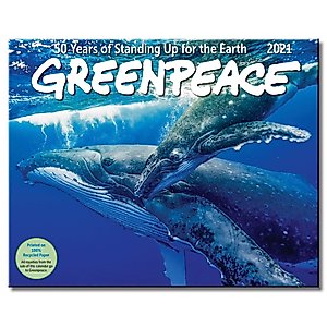 Greenpeace Wall Calendar 2021, Monthly January-December 15'' x 12"
