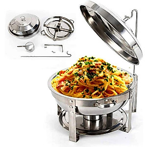 UZOURI Stainless Steel Chafing Dish, Chafing Dish Set Food Warmer Buffet, with Food Pans Fuel Holders, Food Warmer Professional Set for Catering, Buffet and Party(Size:S) (M)