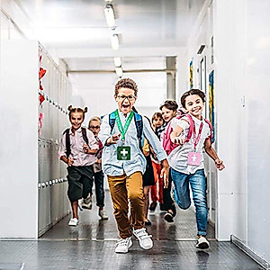 Hall Pass Lanyards with Card Passes,Unbreakable School Classroom Passes Set for Teacher Parents (Hall Bathroom Library Office & Nurse), 10 Pcs (Boys' Restroom Pass)