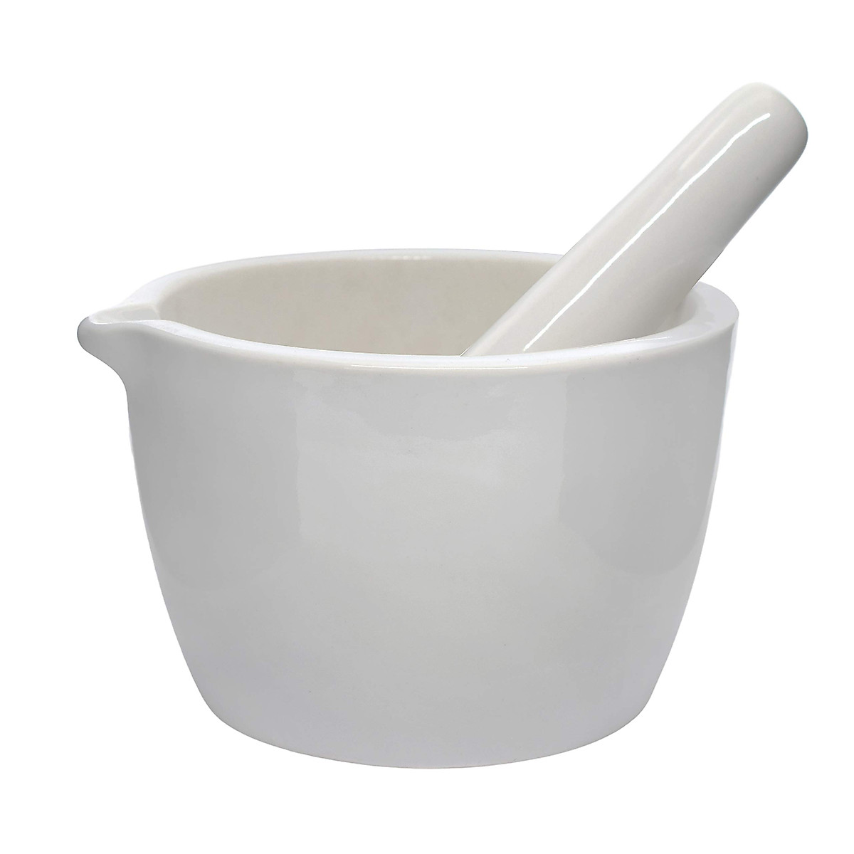 EISCO Porcelain Mortar & Pestle Set, 13.5oz (400ml) - Heavy Duty - Unglazed Grinding Surface - Excellent for Kitchen or Laboratory - Grinds Powdered Chemicals, Herbs, Spices, Pills - White Labs