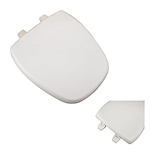 Premium Molded Wood Seat White Round Closed Front Toilet Seat for Eljer Toilets