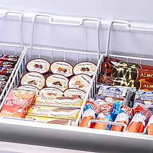 Maxx Cold MXF54CHC-6 Curved Glass Top Chest Freezer Display 53.2" W, 9.96 cu. ft. Storage Capacity, Equipped with (6) Wire Baskets, White