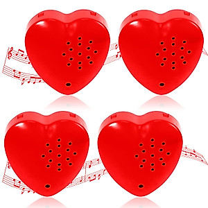 Civaner 4 Pack 60 Seconds Voice Recorder for Stuffed Animal Heart Red Push Button Heart Shaped Sound Recorder Recordable Device for Toy Plush Bear Doll Voice Message Recording