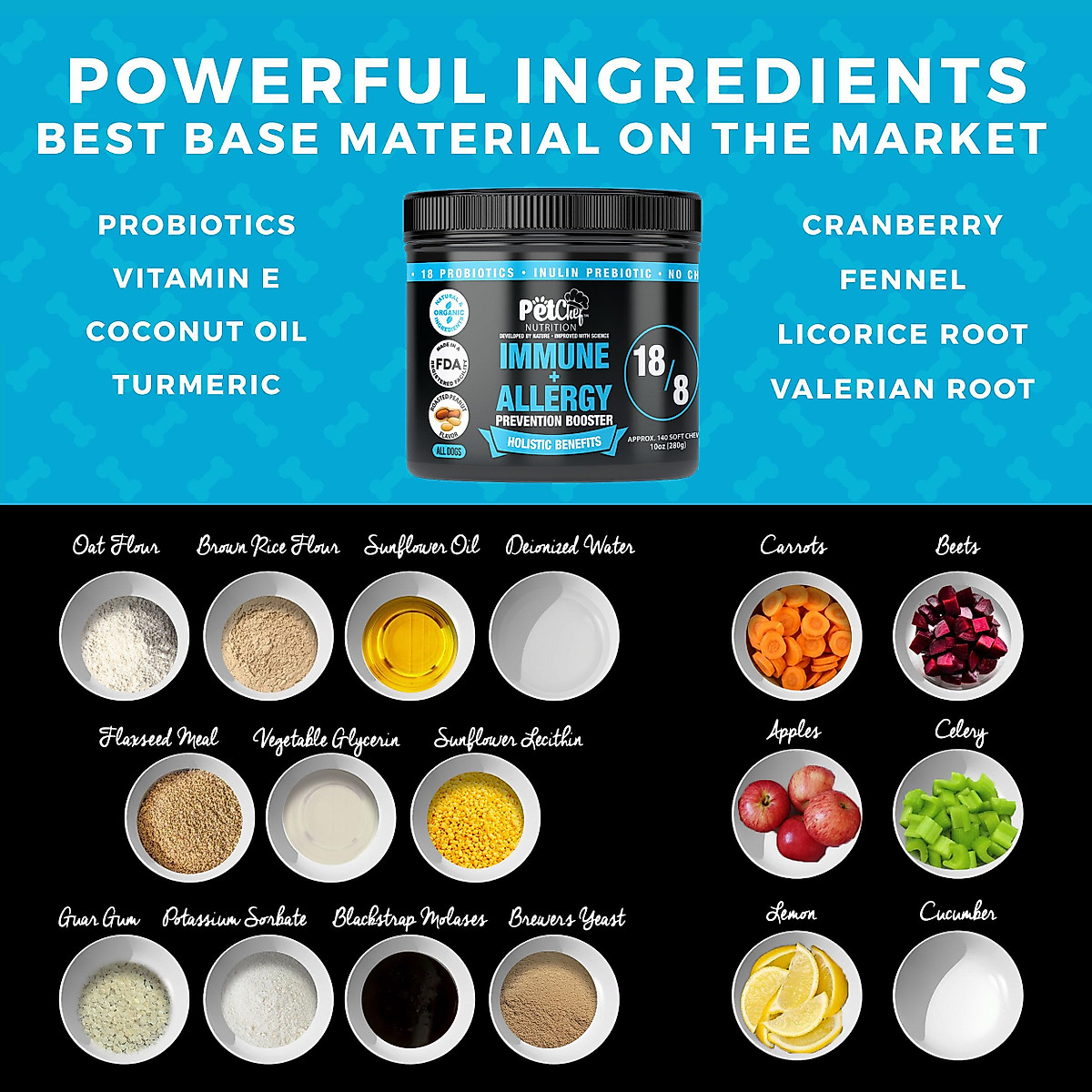 Pet Chef Respiratory Immune + Dog Allergy Remedy. Dog Itch Relief-Dog Allergy Relief-Anti Itching for Dogs-Dog Hot Spots-Eliminates Dog Skin Rashes - Prevents Dog Immune Health Crisis from other dogs.