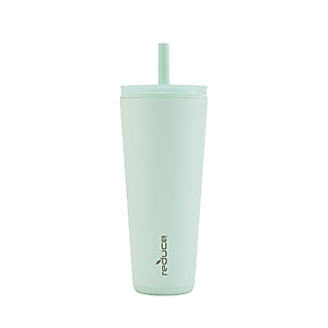 REDUCE 32oz Halo Spill-Proof Stainless Steel Tumbler with Lid & Straw, Keeps Drinks Cold up to 32 Hrs, Reusable Tumbler with Spill-Proof Straw, Seal Glass