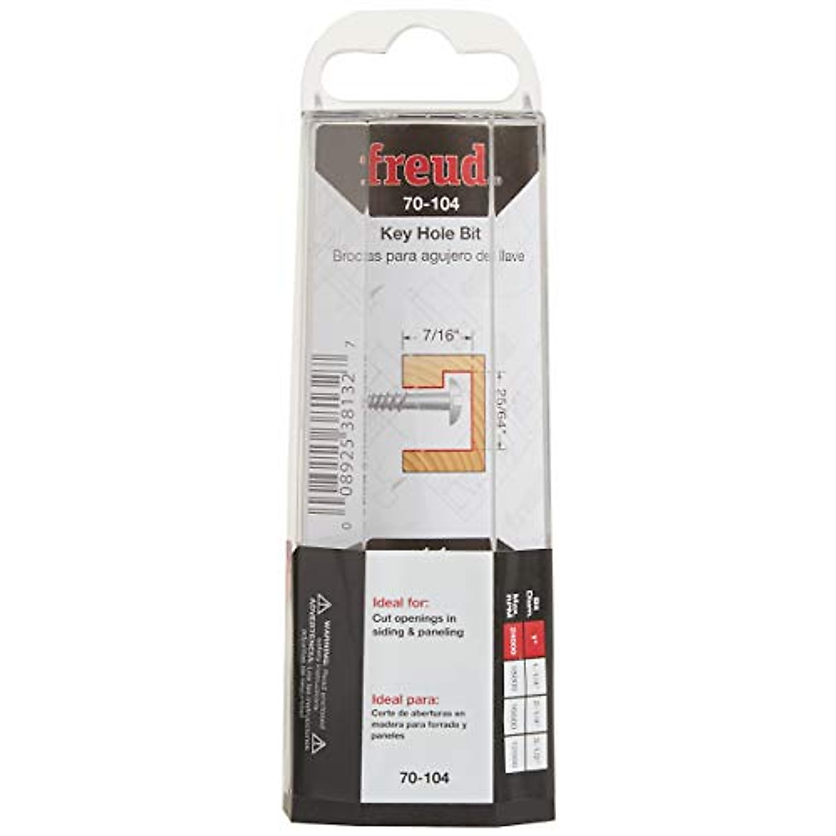 Freud 70-104: 25/64" (Dia.) Key Hole Bit, Perma-shield Coating Red