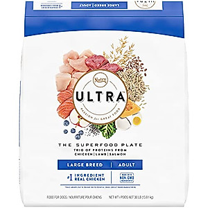 NUTRO ULTRA Adult Large Breed High Protein Natural Dry Dog Food with a Trio of Proteins from Chicken Lamb and Salmon, 30 lb. Bag