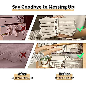 Bed Sheet Organizer Bands For Linen Closet (King 4 Pack), Elastic Bedsheet Band Strap Set, Bedding Sheet Keeper For Laundry Room Organization And Storage, Fastener Label For Organzing Pillow & Duvet