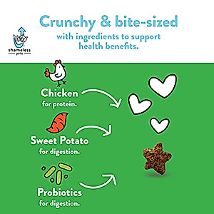 Shameless Pets Catnip Treats - Crunchy Cat Calming Treats with Digestive Support, Sustainable Upcycled Natural Ingredients & Real Chicken, Low Calorie Healthy Feline Food - Catnip N Chill, 14oz