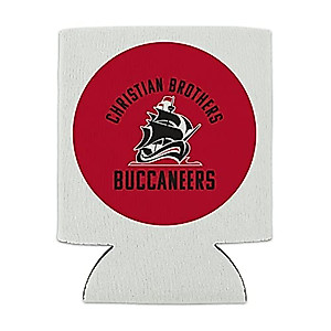 Christian Brothers University Buccaneers Logo Can Cooler - Drink Sleeve Hugger Collapsible Insulator - Beverage Insulated Holder