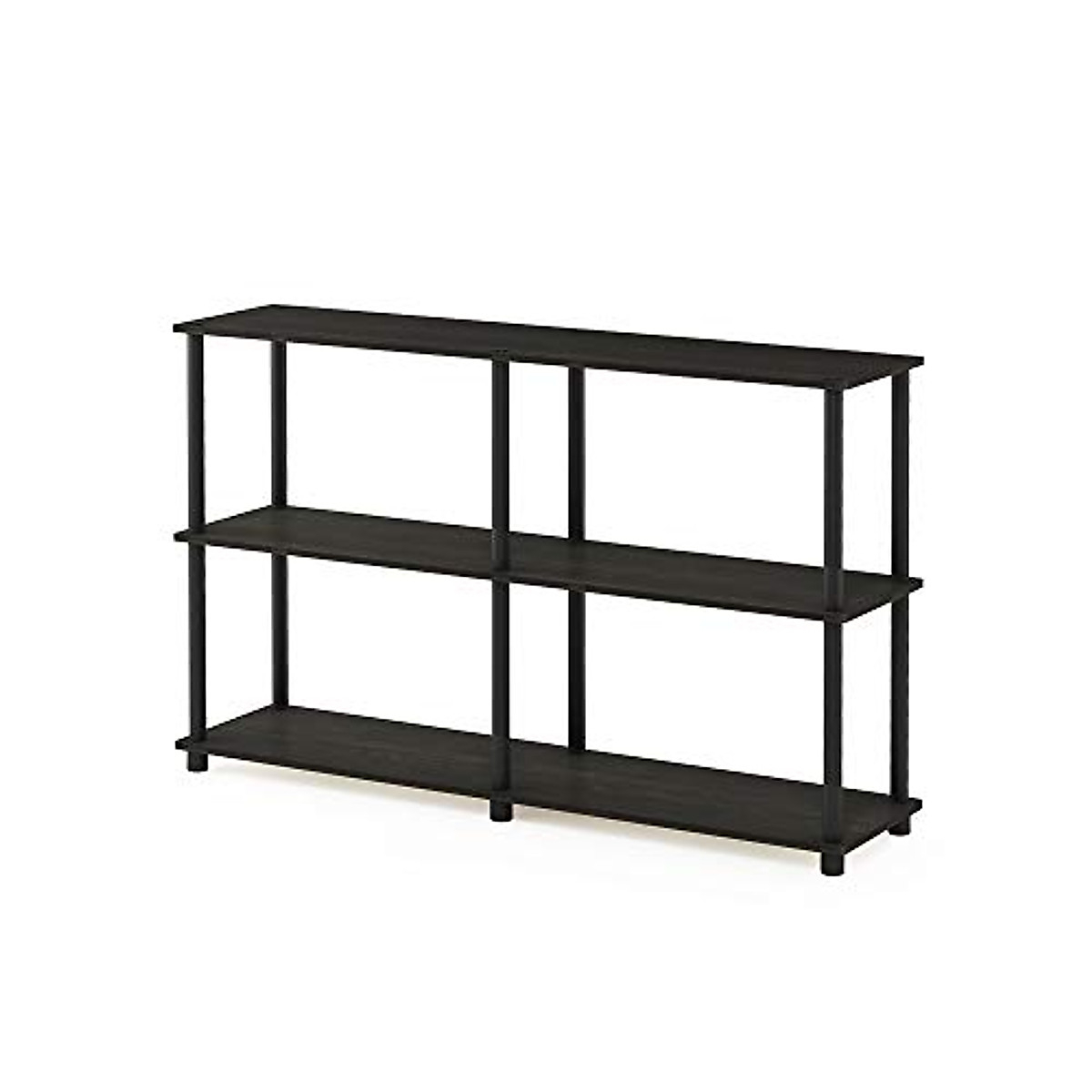 Furinno Turn-N-Tube 3-Tier Double Size Storage Display Rack, Espresso/Black