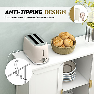 TaoHFE White Storage Cabinet, Credenza Buffet Cabinet Wooden Coffee Bar Cabinet Buffet Table White Sideboard Thin Cabinet for Narrow Spaces Entry Cabinet Hallway Cabinet for Kitchen