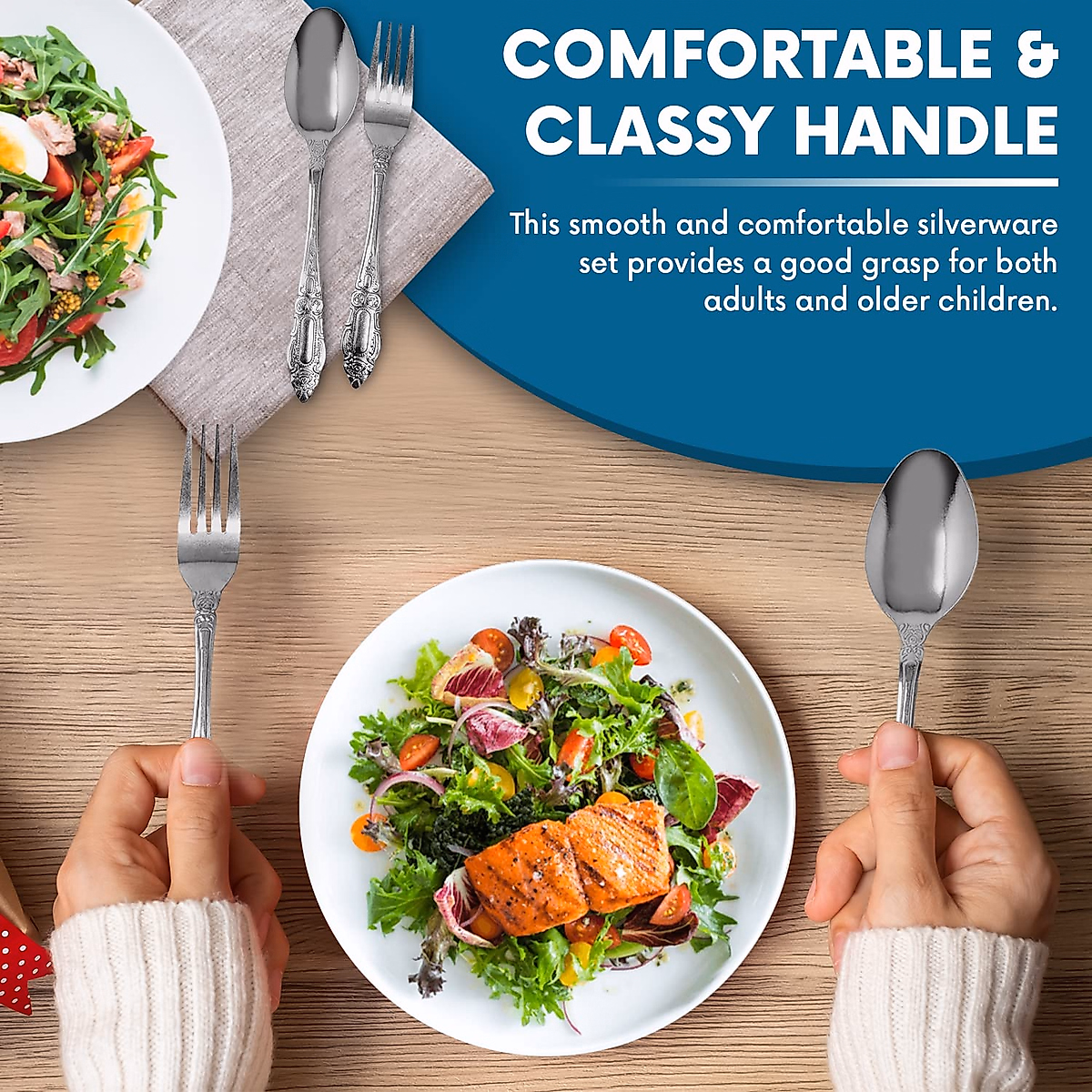 Bistras Dinner Spoons, Stainless Steel Table Spoons, Flatware (Set of 12)