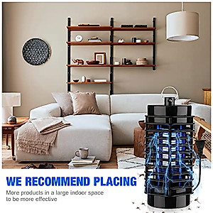 4 Pcs Summer Bug Zapper Indoor Electric Mosquito Zapper Insect Fly Zapper Mosquito Trap for Indoor Outdoor Home Patio Kitchen Backyard Camping Gnat Moth Fruit Fly, Black