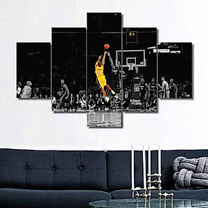 Large Canvas Art Prints Kobe Bryant's Game Winning Shot Picture Forever Legend Inspirational Art for Home Wall Decor, Black Mamba Posters for Men Boys Room Decorations for Bedroom, Office (60"W40"H)