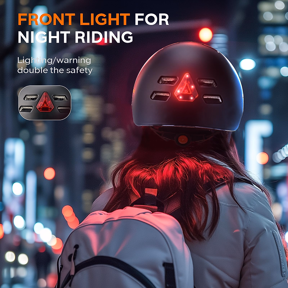 Smart Bike Helmet for Adult, Helmet with Camera(32GB TF Card Included), Helmet Video Recorder with Security Lights for Safe Riding，Motorcycle Helmet，tachograph