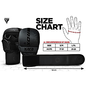 RDX MMA Gloves Sparring Grappling, Hybrid Open Palm Martial Arts Mitts Men Women, Maya Hide Leather Wrist Support, Cage Fighting Combat Sports Boxing Glove Training, Muay Thai, Punching Bag Kickboxing