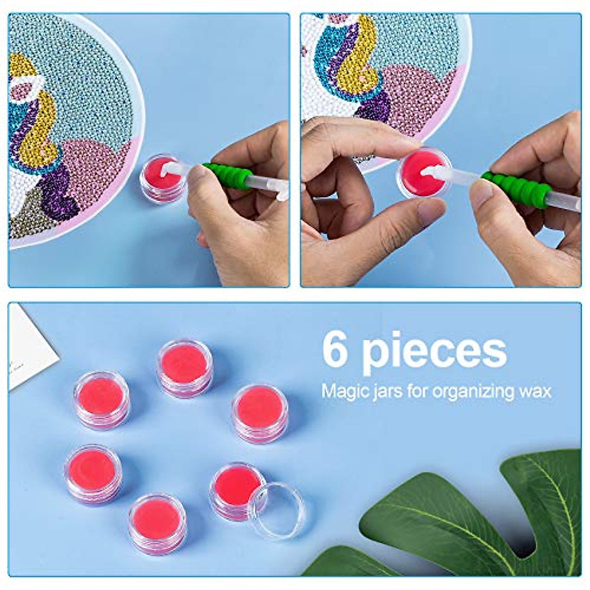 ANCIRS 6 Pack Diamond Painting Wax Storage Container Case with Glue Clay, Painting Glue Clay Organizer for Diamond Painting Embroidery Accessories