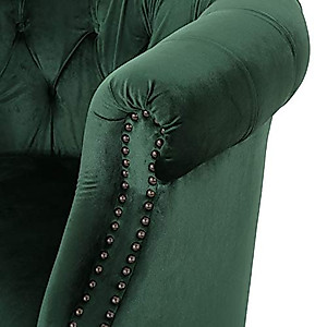 Christopher Knight Home Akira Velvet Club Chair, Emerald 29.6D x 33W x 30.25H in