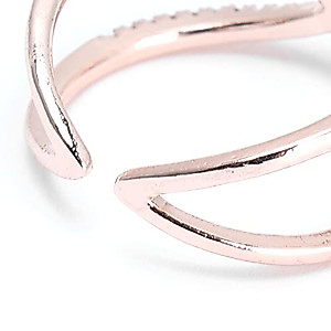 Jewelry Ring, Alloy Exquisite Design Knuckle Ring Beautiful Appearance for Anniversary for Birthday(02 Rose Gold WG0-0342)