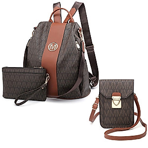 MKP COLLECTION Women Fashion Anti Theft Backpack and Small Crossbody Cell Phone Purse