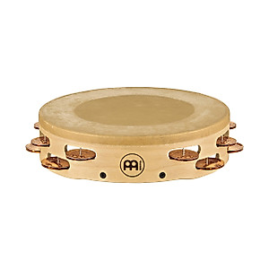 Meinl Percussion AE-MTAH2BO Artisan Edition Maple Tambourine with Calf Skin Head and Bronze Jingles, 2 Rows