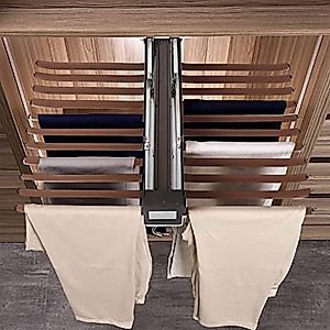 Nisorpa Pull Out Trousers Rack Double-Row 22 Arms Steel Pants Rack Closet Pull Out Pants Organizers Top Mounted Trousers Rack Space Saving for Cloakroom Wardrobe Bedroom, 23.4x18x5.7 Inch (Brown)