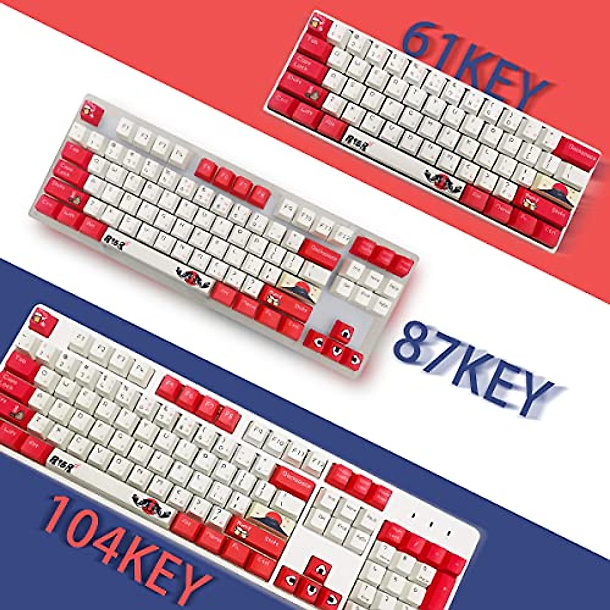 Keycaps PBT Dye Sublimation Upgrade 108 Keycap Set OEM Profile Keycaps Keyset with Puller for Cherry Mx Gateron Kailh Switch Mechanical Keyboard (Izakaya)