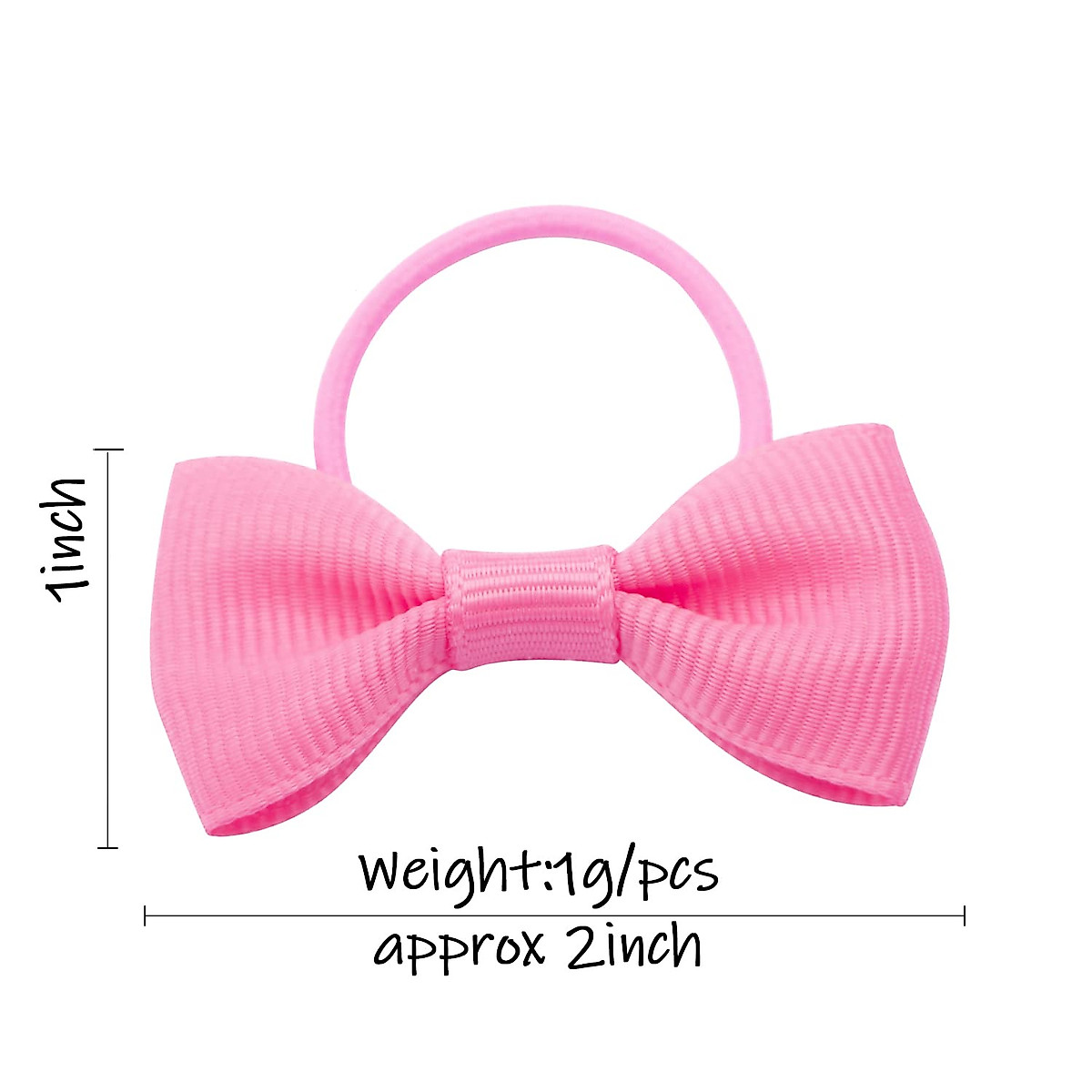 Baby Hair Ties With Bows - 40Piece 2Inch Small Elastic Hair Ties For Girls Ponytail Holders Toddler Hair Accessories For Girls