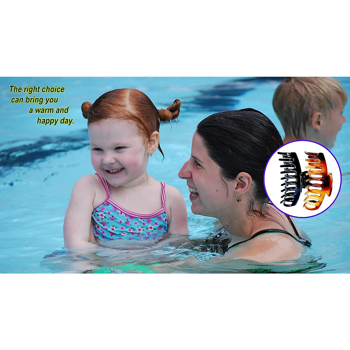 Banana Clip Flower Claw Clip Variety Pack 4.3 Inch Big Claw Clips For Thick Hair Hair Clips For Girls 3pcs Amber/Black/Frosted Pink