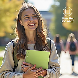 KOKUYO Spiral Notebook, 3 Pack Campus 10-1/2" x 8" Subject Notebooks with College Ruled, 80 Sheets, Pink Blue Green 3 Holes School Spiral Journal for Work Study Note Taking (WSG-SU-400G1×3)