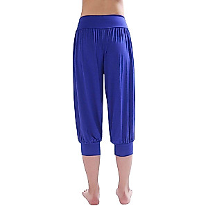 LKXHarleya Women Modal Harem Yoga Pants Loose Casual Fold Over Pilates Capri Pants Yoga Pants