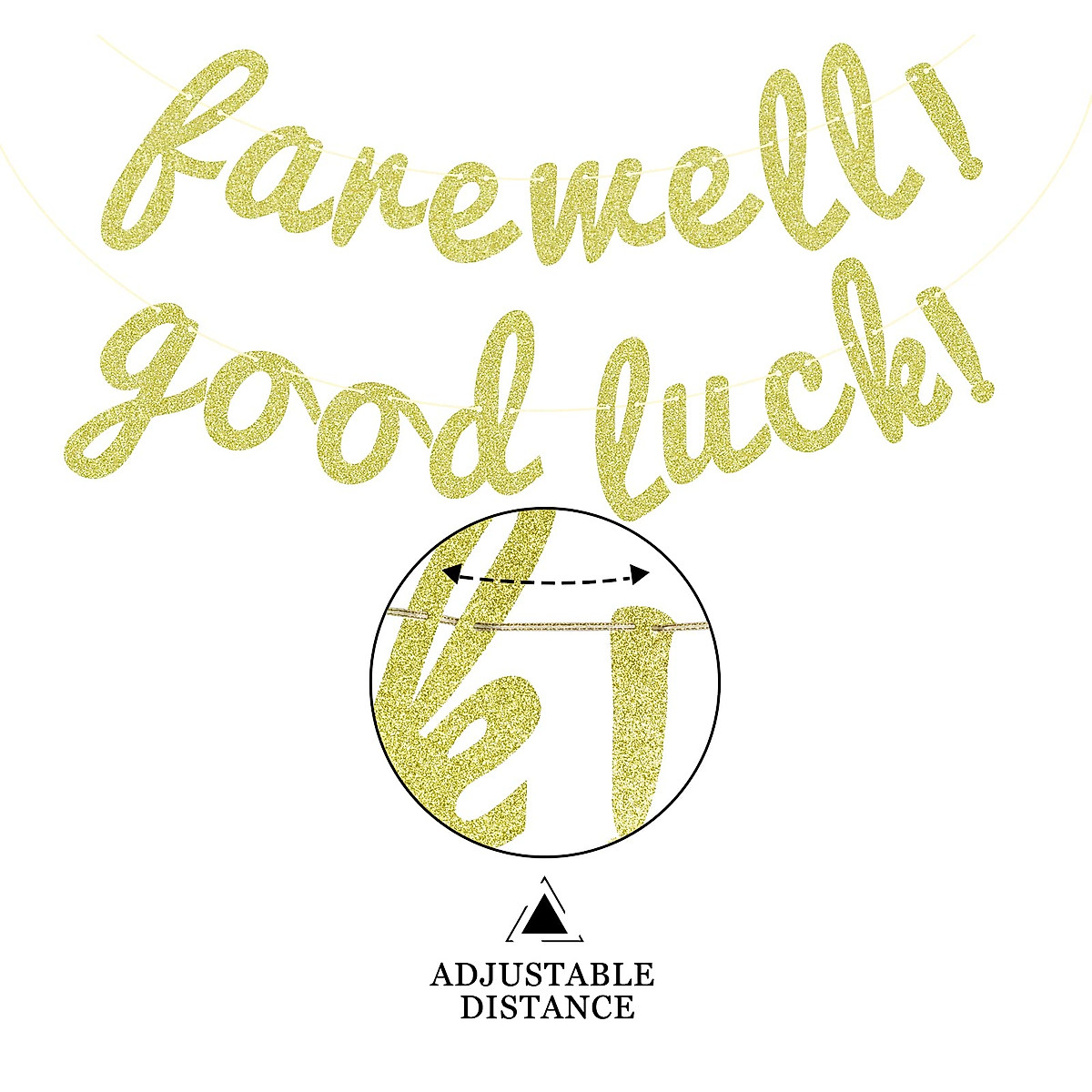 Farewell ! Good Luck ! Banner, Congrats Grad 2023, Happy Retirement, Graduation Retirement Party Decorations Gold Glitter.