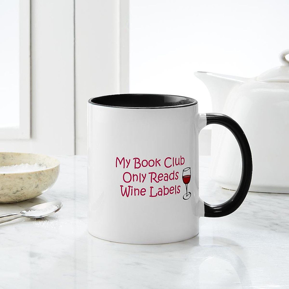 CafePress My Book Club Only Reads Wine Mug Ceramic Coffee Mug, Tea Cup 11 oz