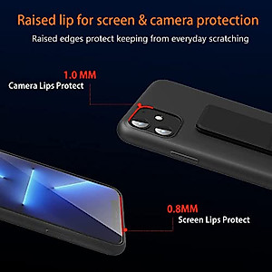 Sitikai Case for TCL 20 PRO 5G Phone Case, Stand Phone Case with Tempered Glass Screen Protector Hide Telescopic Folding Kickstand Shockproof Protective Cover Case for TCL 20 PRO 5G - Black