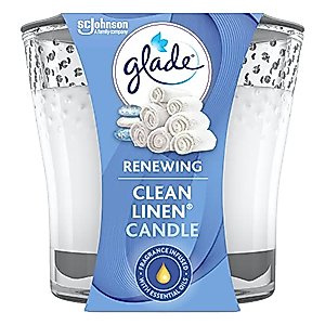 Glade Candle Jar, Air Freshener, Clean Linen, 3.4 Oz